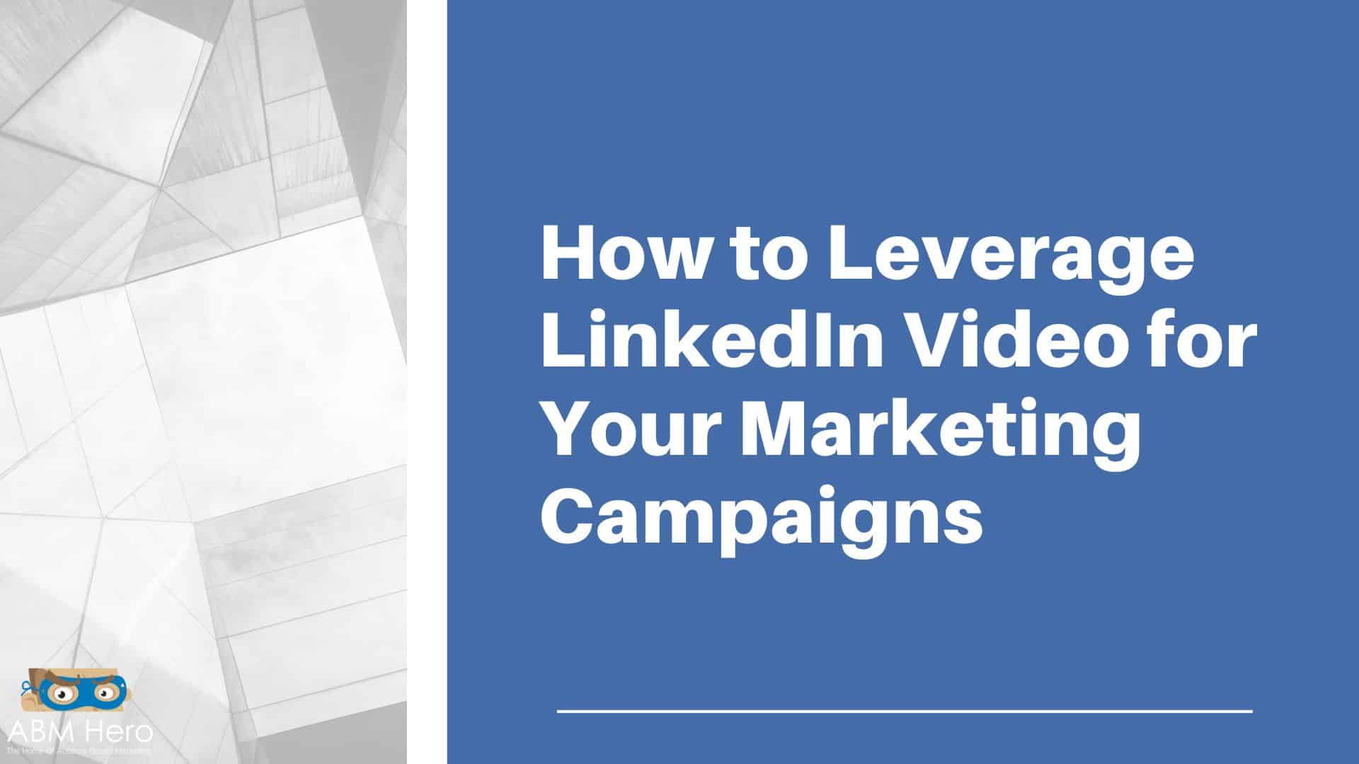 How To Leverage Linkedin Video For Your Marketing Campaigns Abm Hero